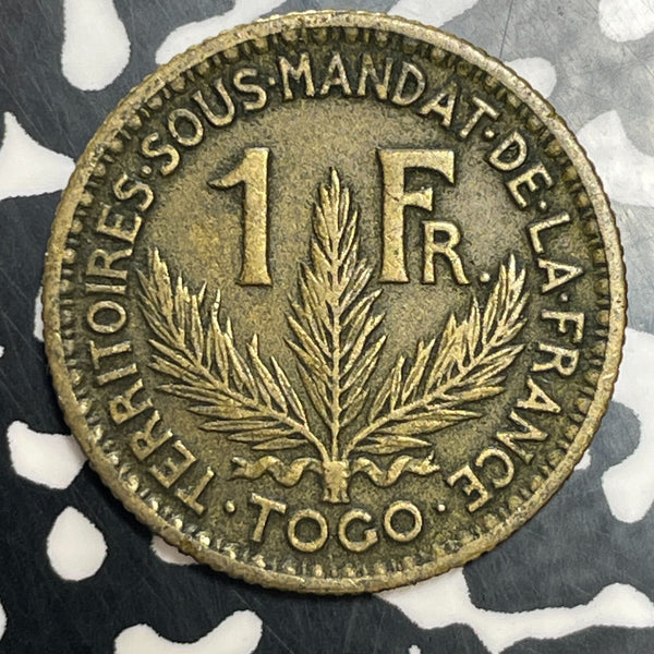 1925 Togo 1 Franc Lot#T3515 Nice! - Boardwalk Numismatics