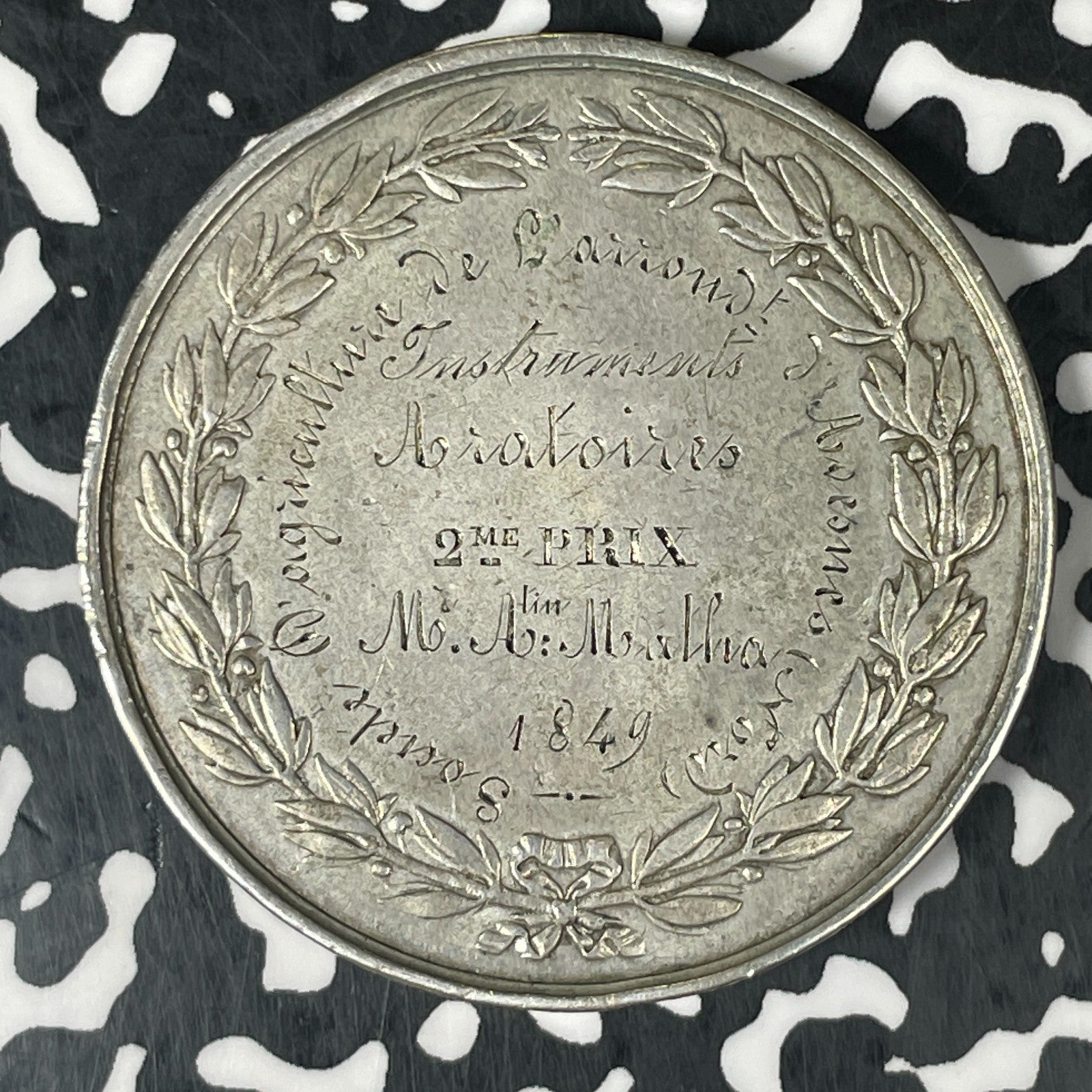 1849 France Instruments 2nd Prize Medal Lot#JM0523 Silver! Argent Edge ...