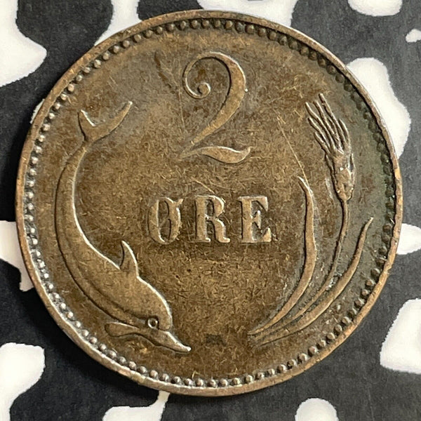 1899 Denmark 2 Ore Lot#E7523 - Boardwalk Numismatics